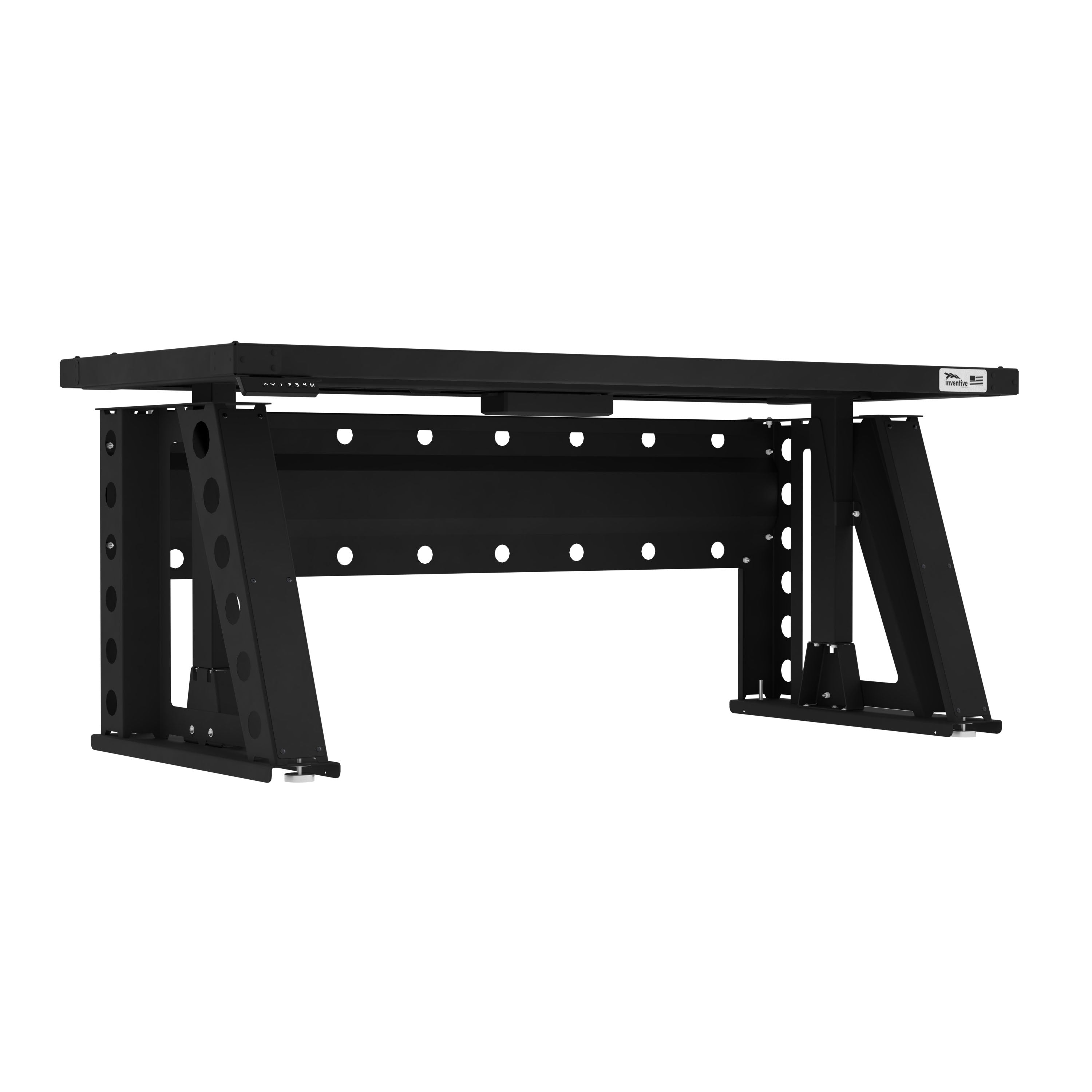 Powerlift™ Adjustable Height Workbench - 70" / Black / Backstop ...
